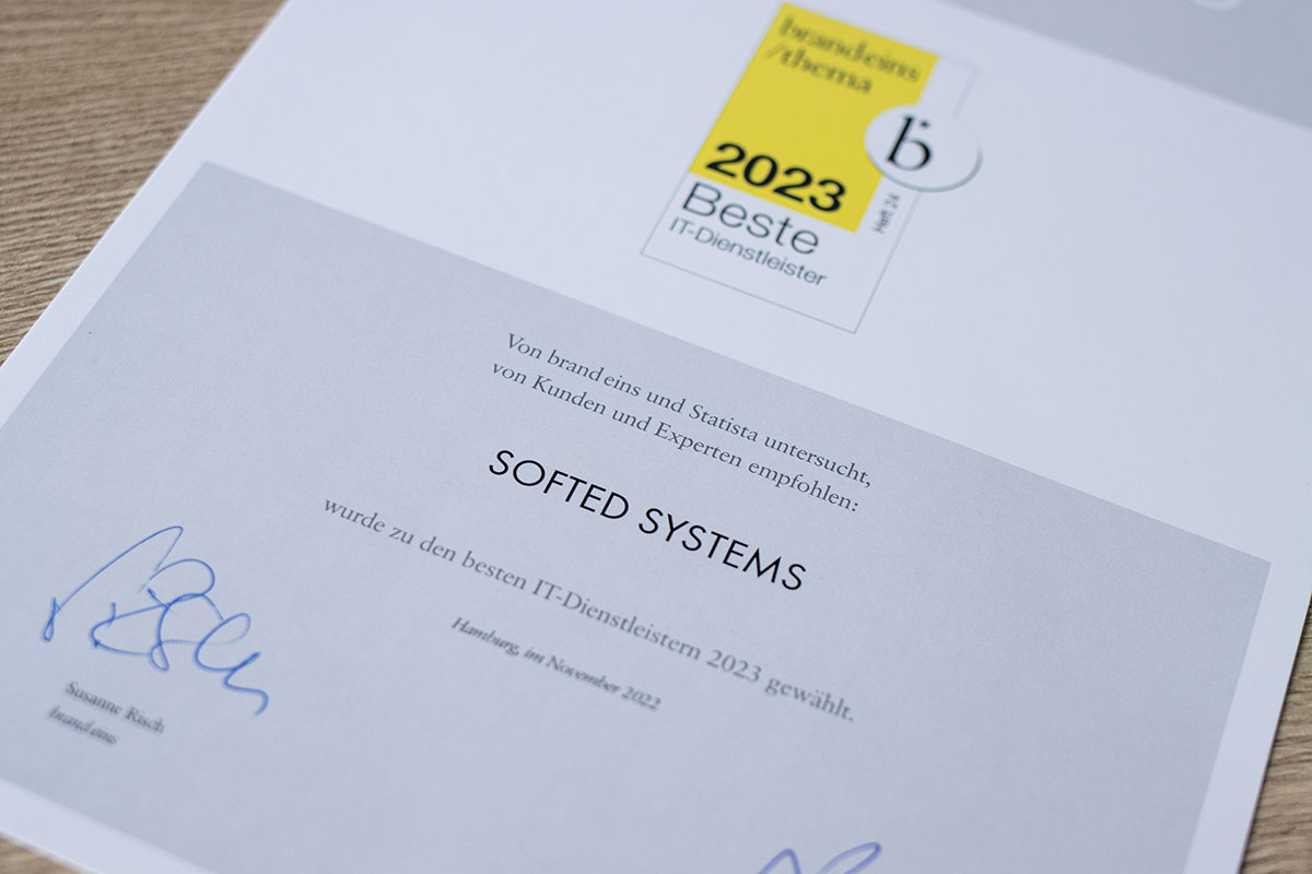 Brand eins: SoftEd "Beste IT-Dienstleister 2023"